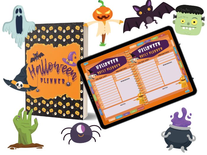 Mid-Century Modern Halloween Print and Digital Planner Bundle - PP ...