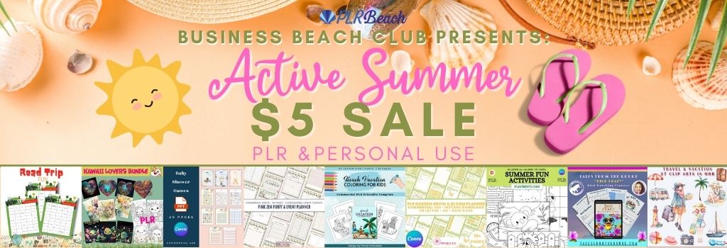 Active Summer $5 Sale - Business Beach Club - PLR Beach: PLR Printables ...
