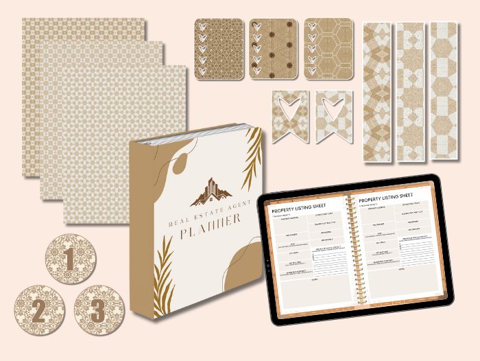 Real Estate Agent Planner Print and Digital Bundle | PowerPoint | Canva ...